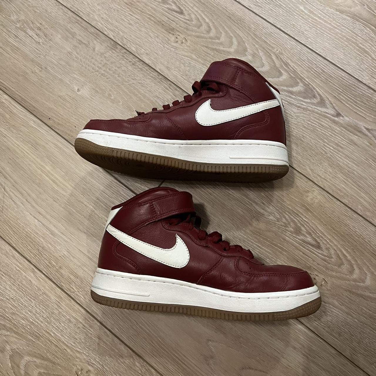 Red/maroon nike high tops Womens size 6 Only worn... - Depop