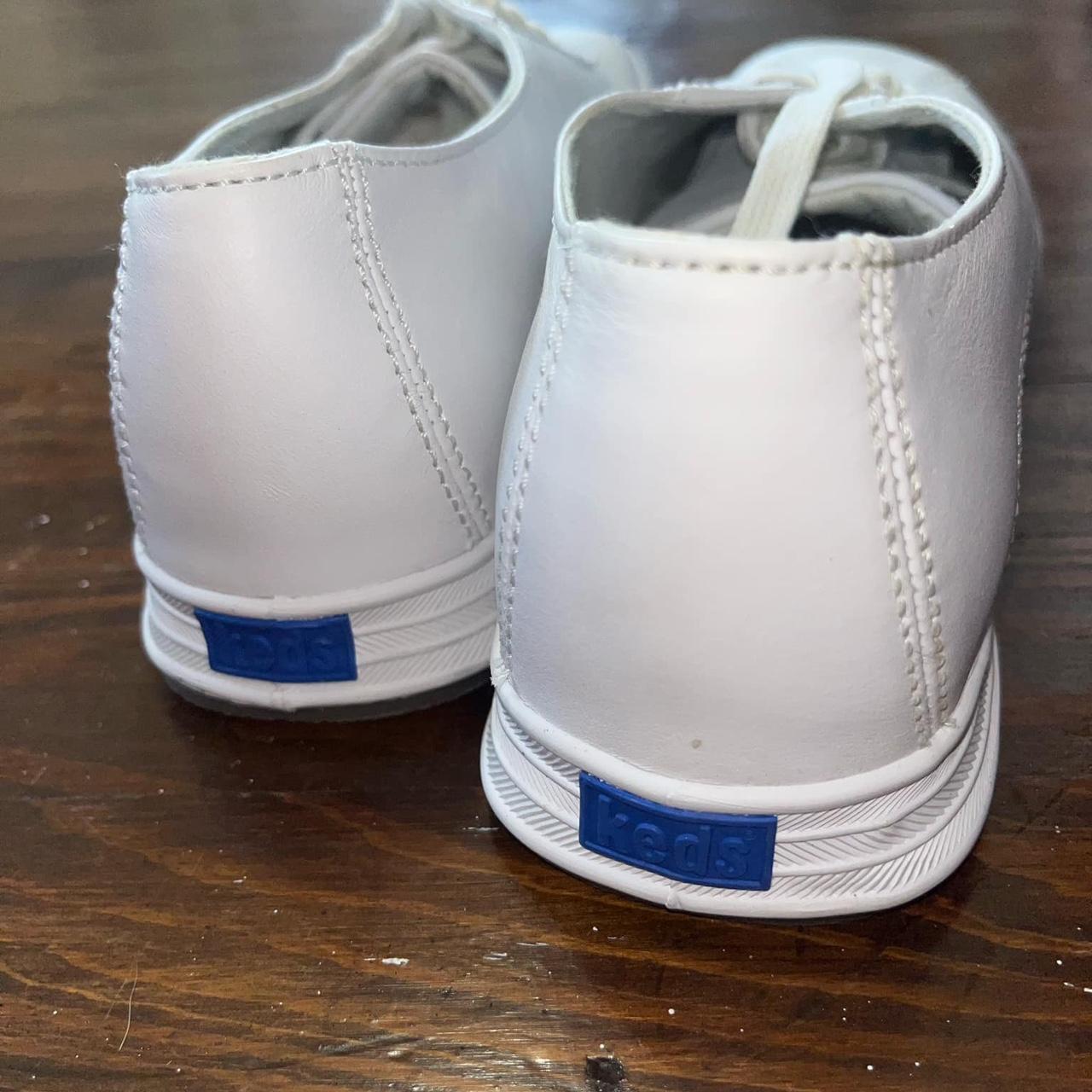 basic white leather keds women’s size 11 (men’s... | Depop