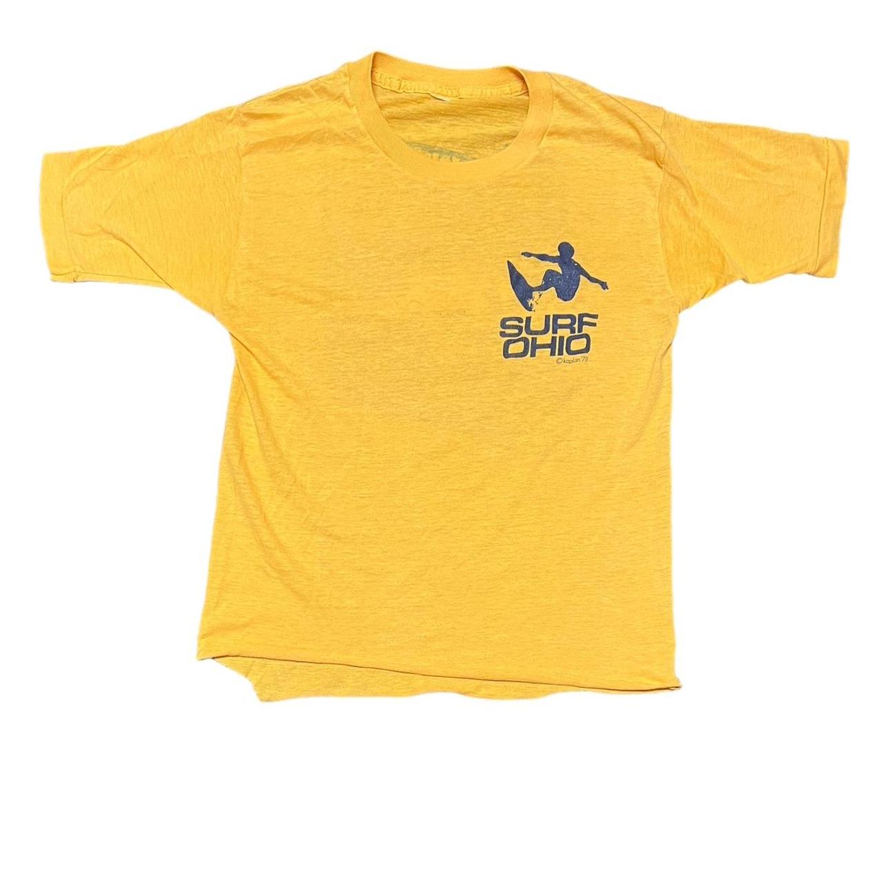 80s True Vintage 1980s Yellow “SURF OHIO" Surfing... - Depop