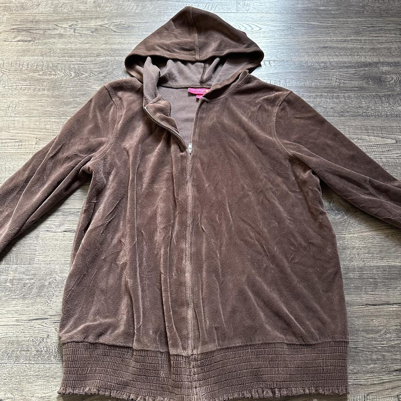 Velour terry cloth tracksuit jacket - Depop