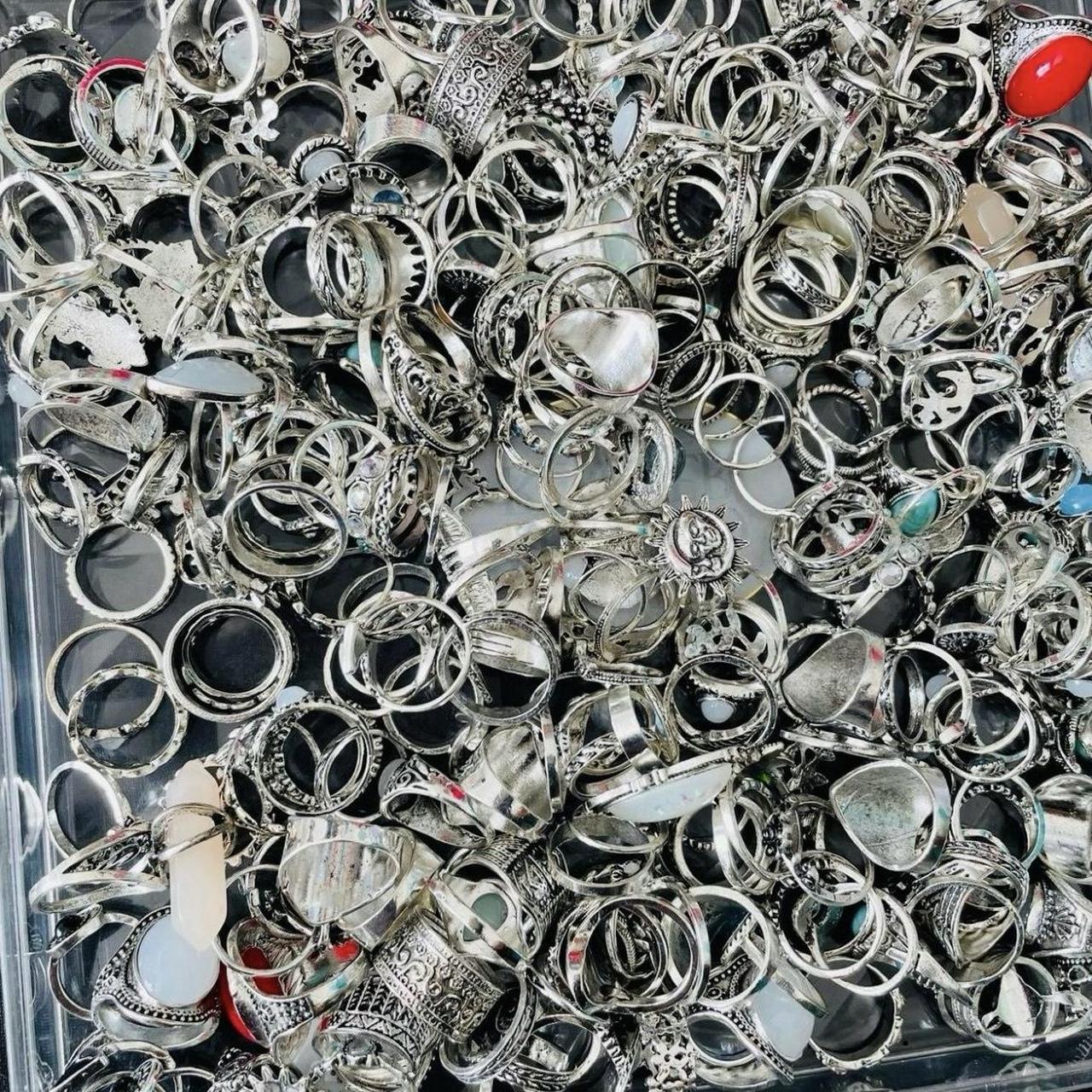 15pcs Y2K Retro Chunky Stacking Rings Set / Modern... - Depop