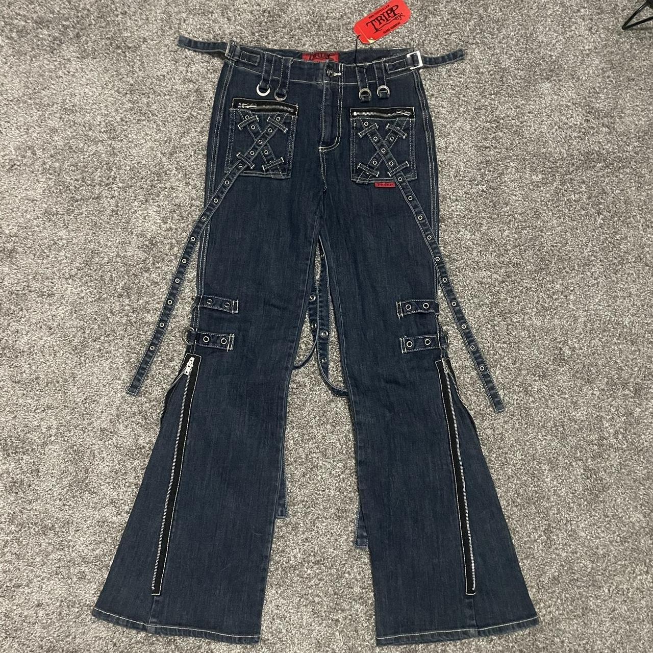 Tripp NYC X-Strap denim pants 🖤 Size 26 / 3, brand... | Depop