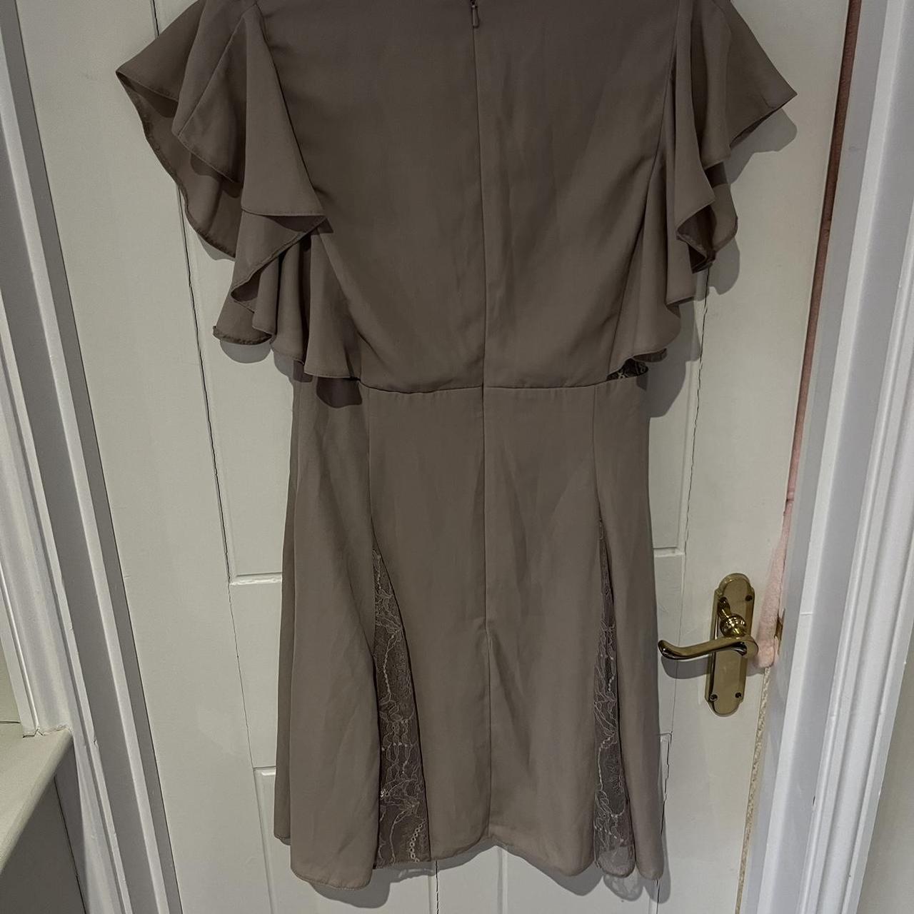 Asos grey mini dress Flowy sleeves and plunge v neck... - Depop