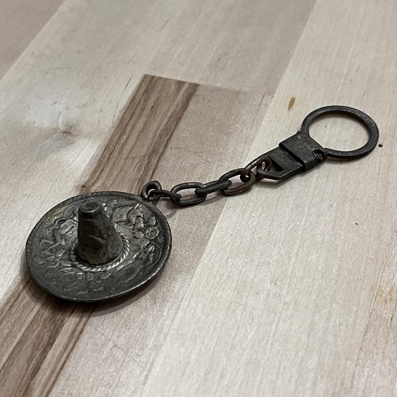 Vintage Alpaca Mexico Silver Sombrero Hat Keychain... - Depop