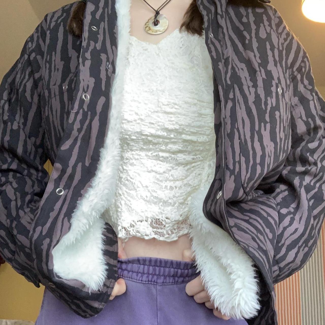 Weekday ,faux furr lined oversized jacket . With a... - Depop