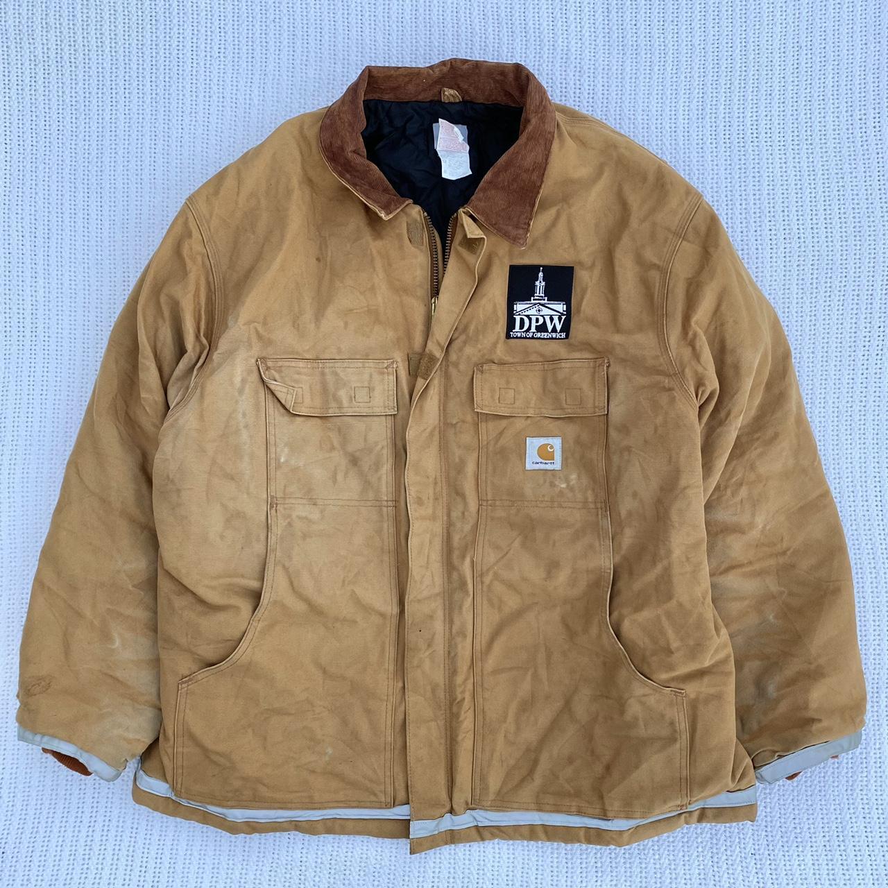 Carhartt Tan Construction Detroit Jacket Perfectly... - Depop