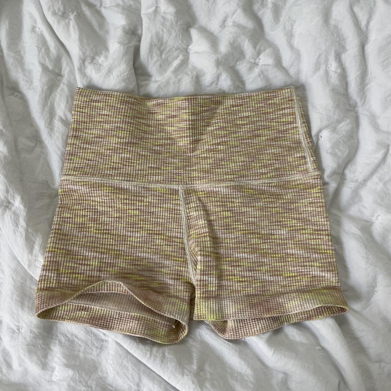 Yellow Aerie offline Ribbed workout shorts worn but... - Depop