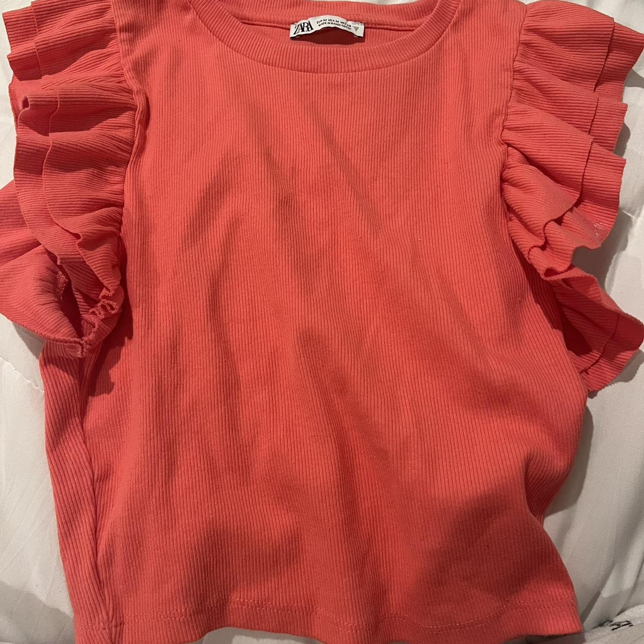 Pink Zara ruffle shirt - Depop