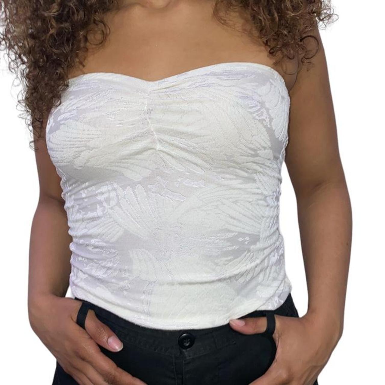 Handmade Y2K-inspired ruched tube top, reworked from... - Depop