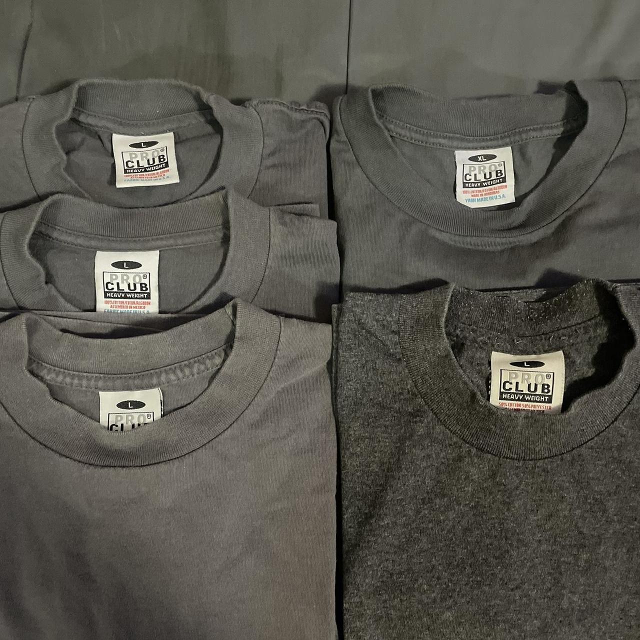 Pro club 5 grey pack -has one xl long sleeve... - Depop