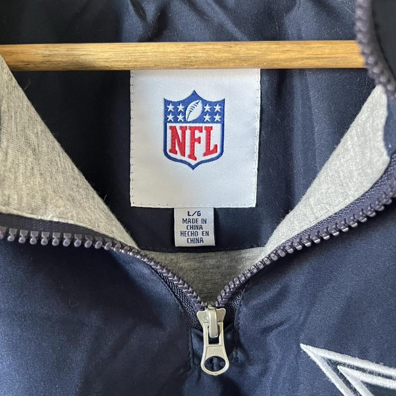 NFL Men's Navy and Grey Jacket | Depop