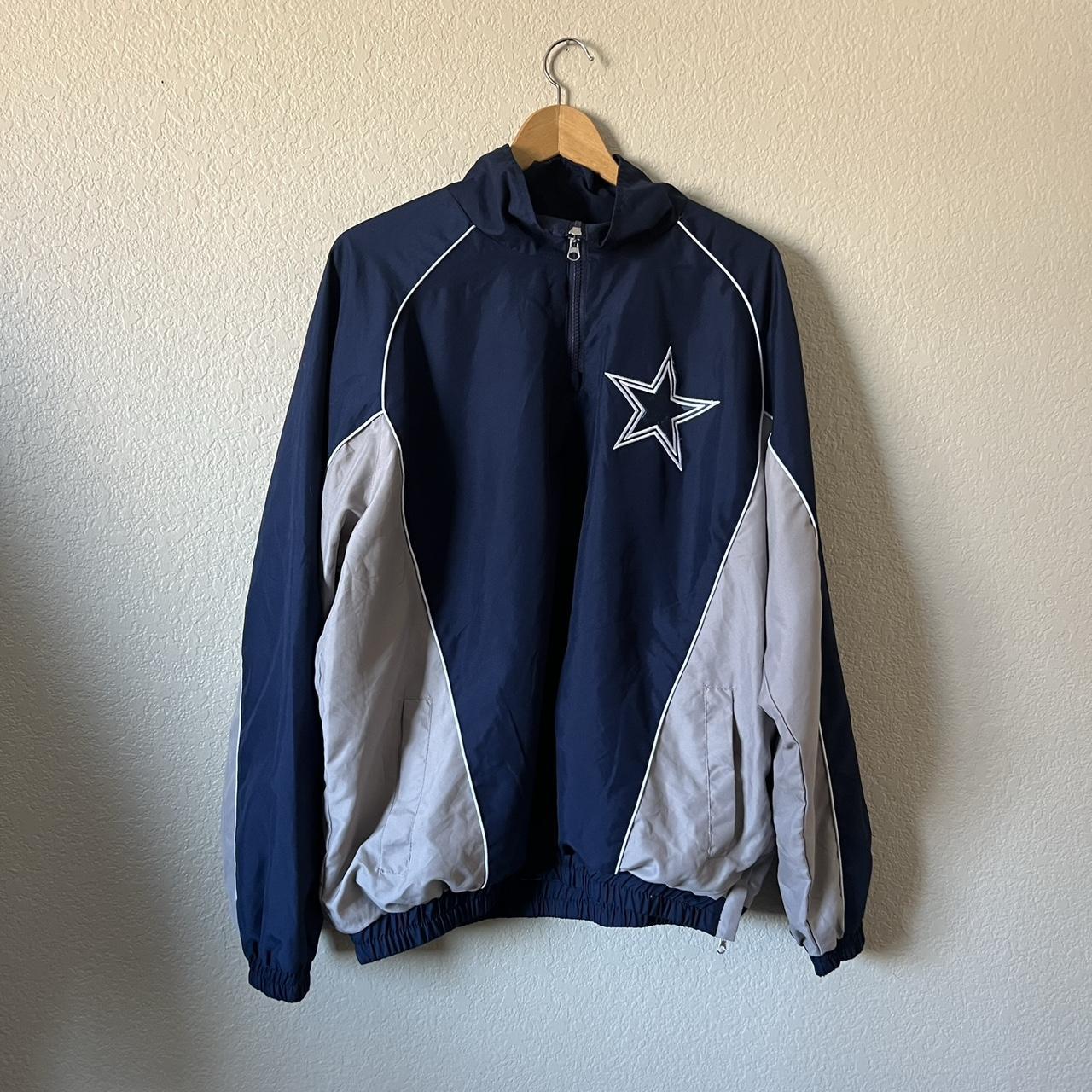 NFL Men's Navy and Grey Jacket | Depop