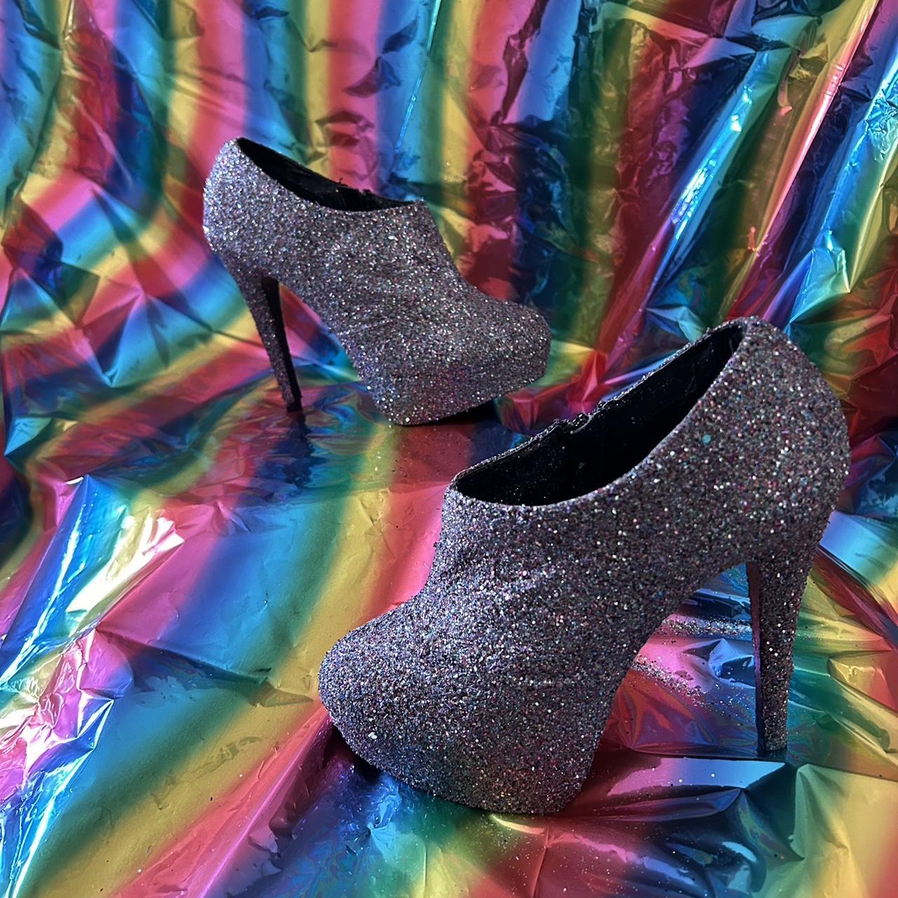 Multi color heels. The way the multi colored glitter... - Depop