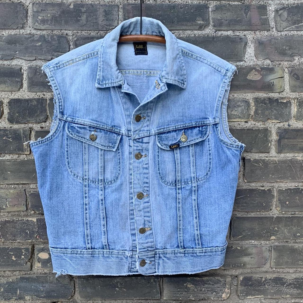 Vintage Lee Denim Vest/Fits Like a Small (See... - Depop