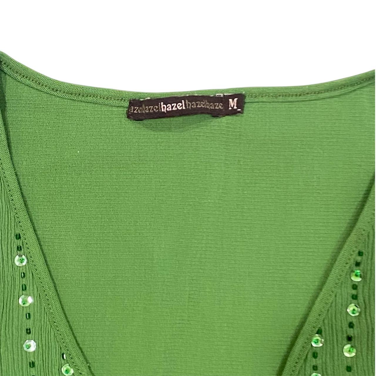 Cute vintage y2k green sequin fairy esque sleeveless... | Depop