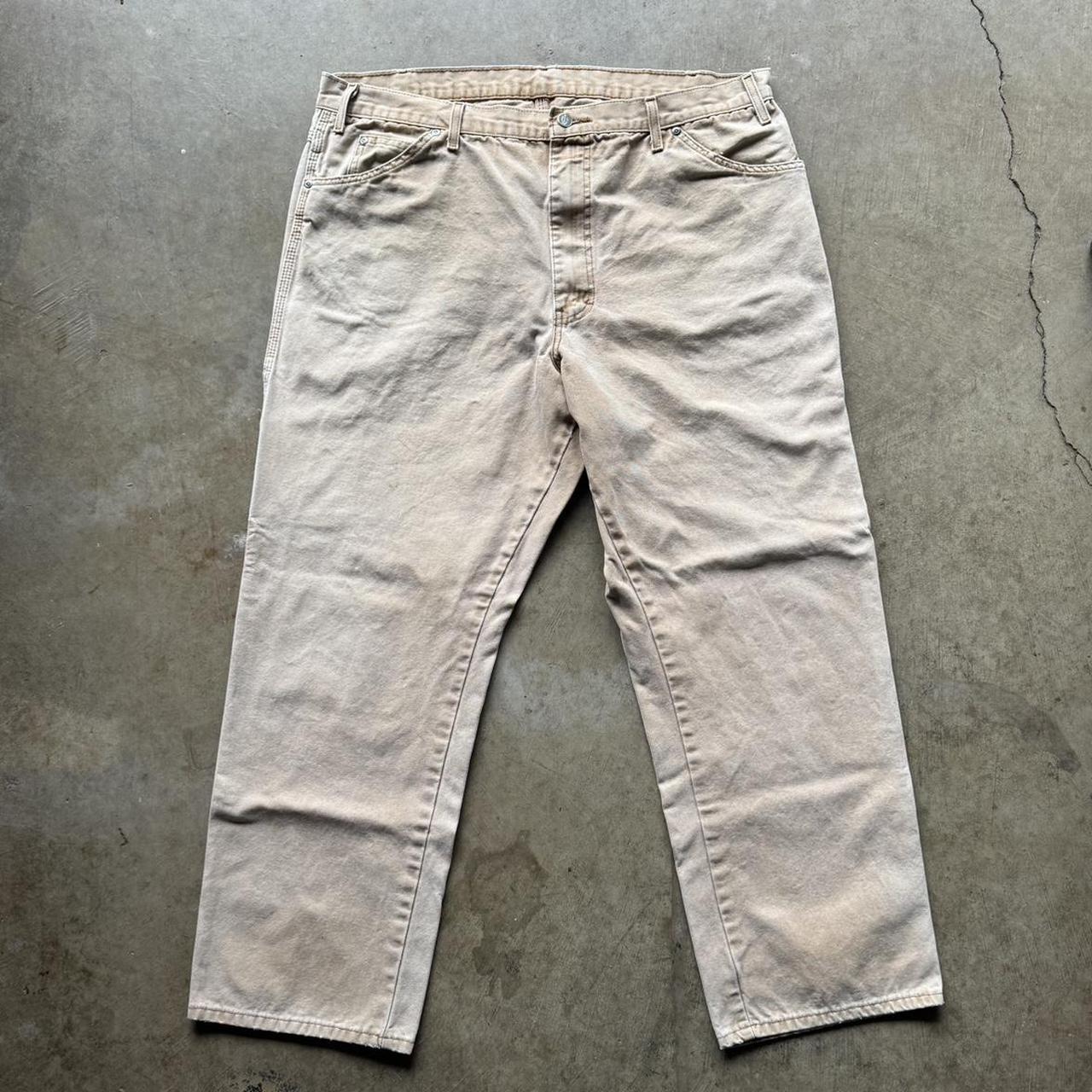 cream tan dickies workwear utility carpenter... - Depop