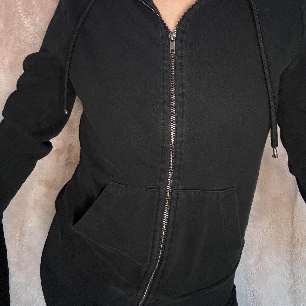 Black zip up jacket Size Zac - Depop