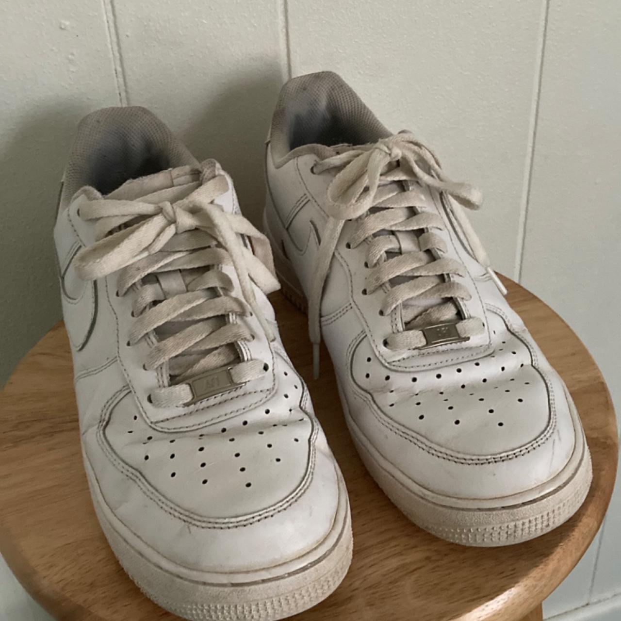 Nike Air Force ‘09 men’s us 10 worn White Leather,... - Depop