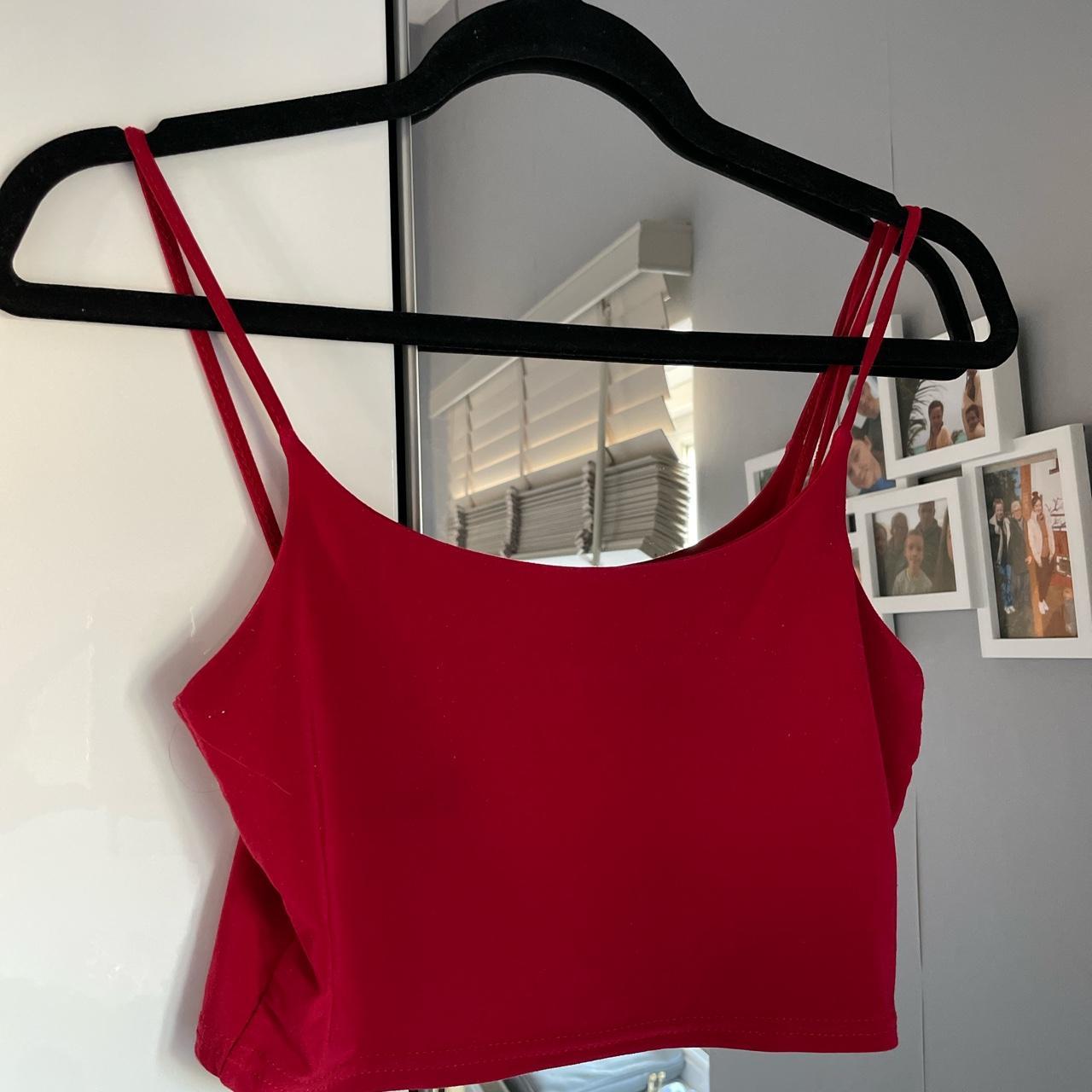 Red crop vest top Size 8 Good condition - Depop