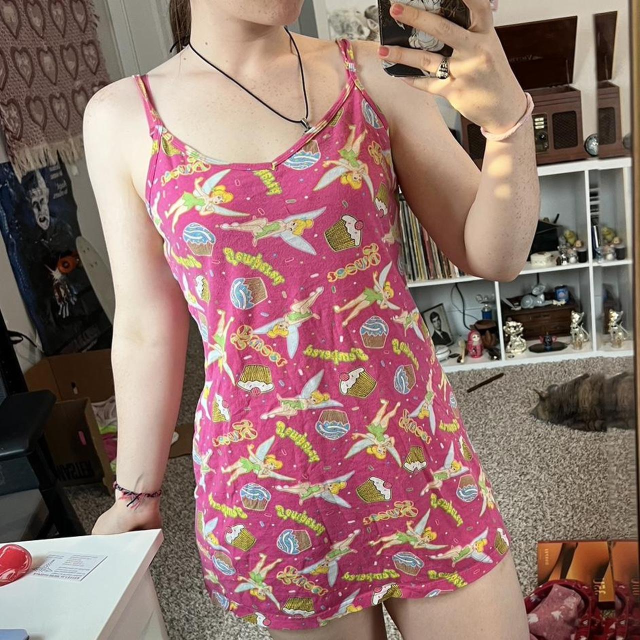 Tinker Bell Pink Slip Night gown Youth Medium... - Depop