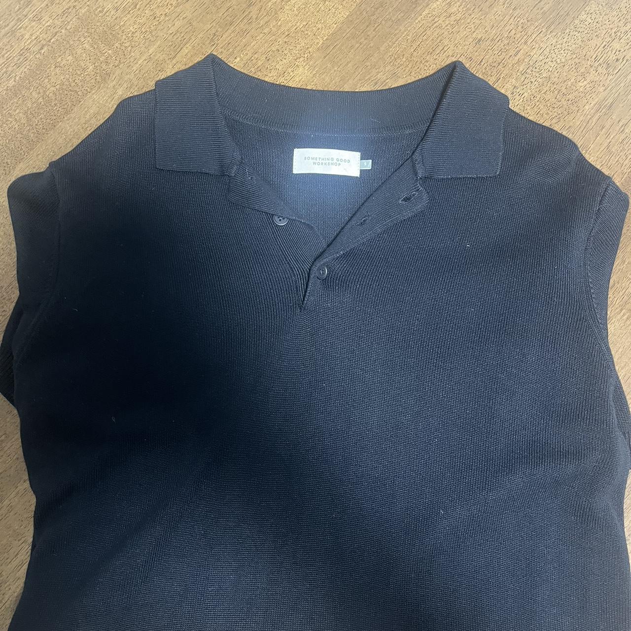 Something good workshop Knit polo in black Brand new - Depop