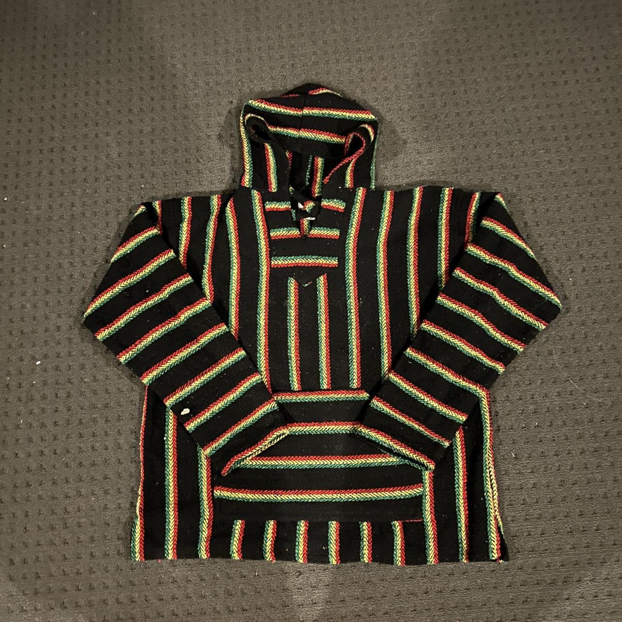 XL Earth Rags unisex rasta drug rug / baja hoodie... - Depop
