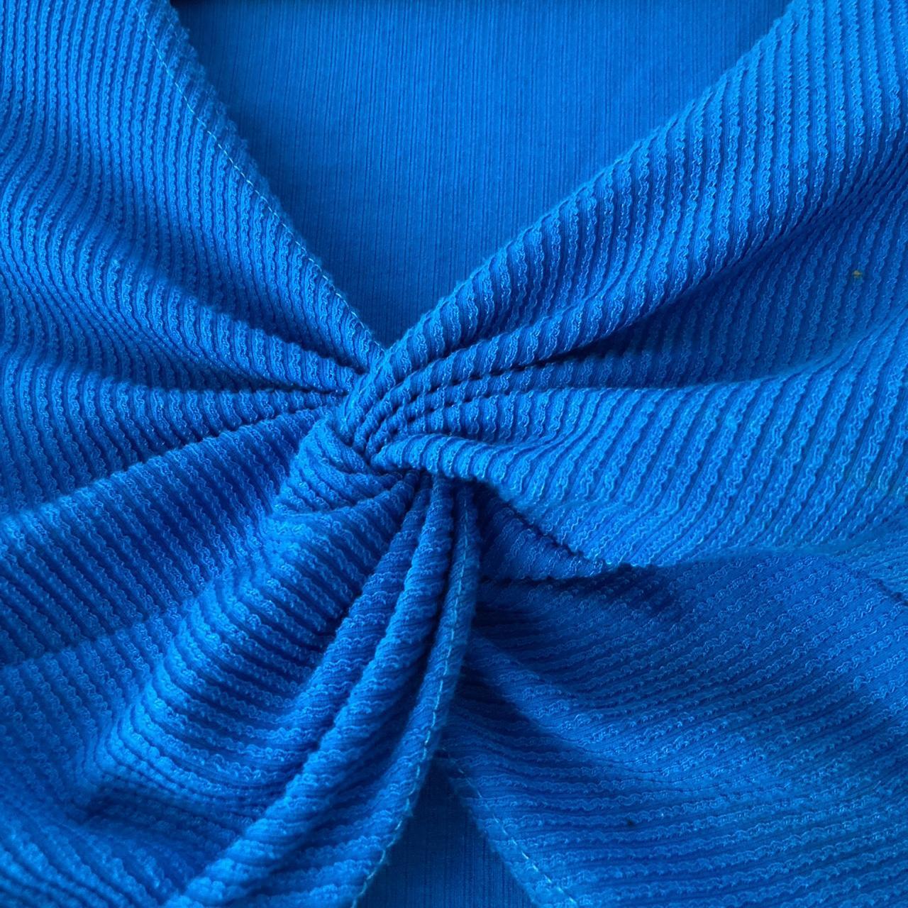 plt blue twist long sleeve ribbed top only worn a... - Depop