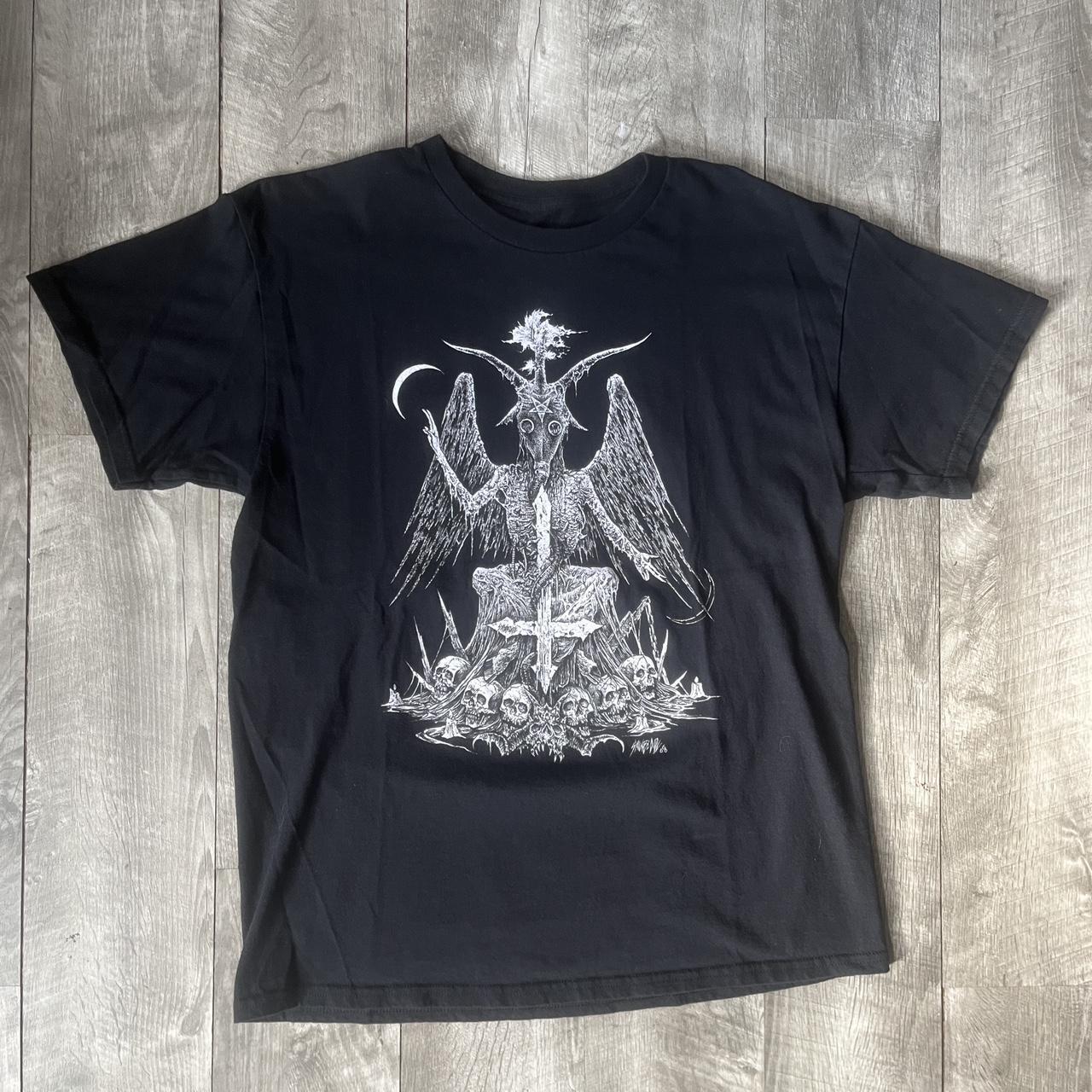 Y2k Gothic Sabbatic Goat Grunge Tee SIZE... - Depop