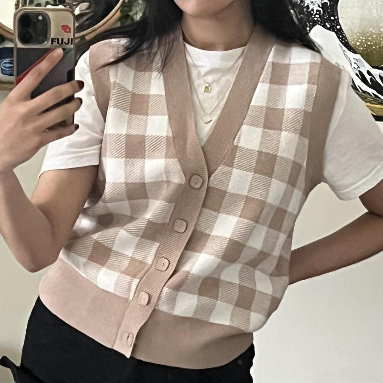 Lost Ink Women's Tan Vest | Depop
