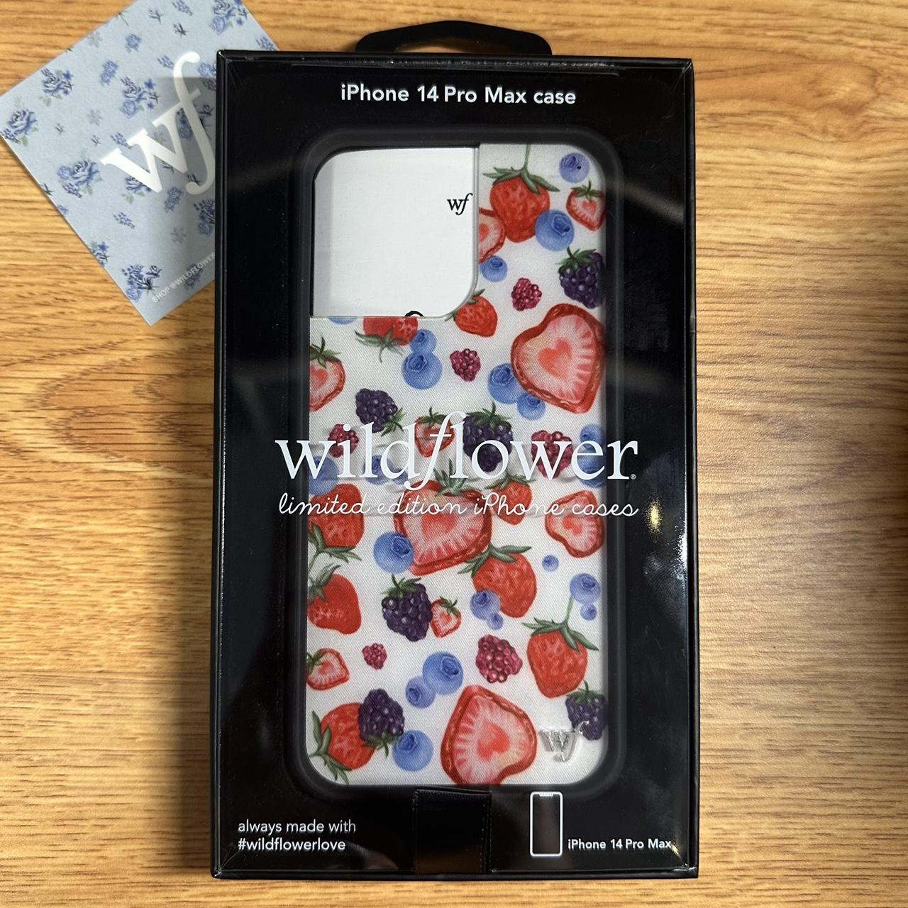 wildflower iphone 14 pro max berry phone case -... - Depop