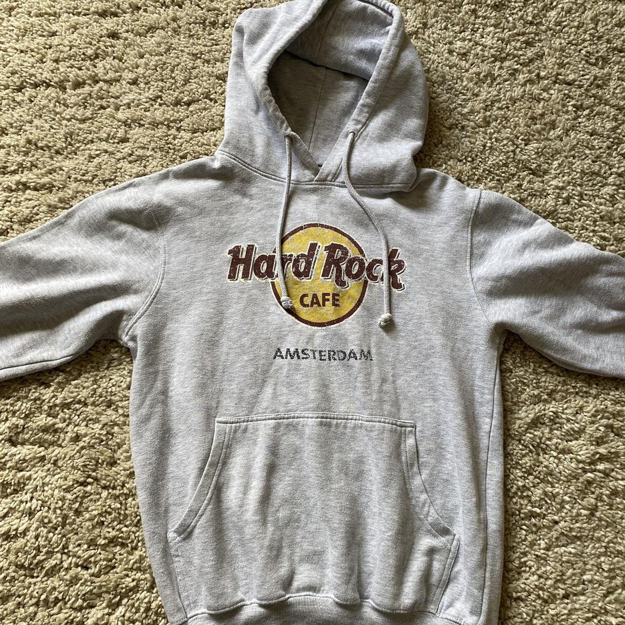 Vintage Hard Rock Cafe Print Hoody - UK M - Depop
