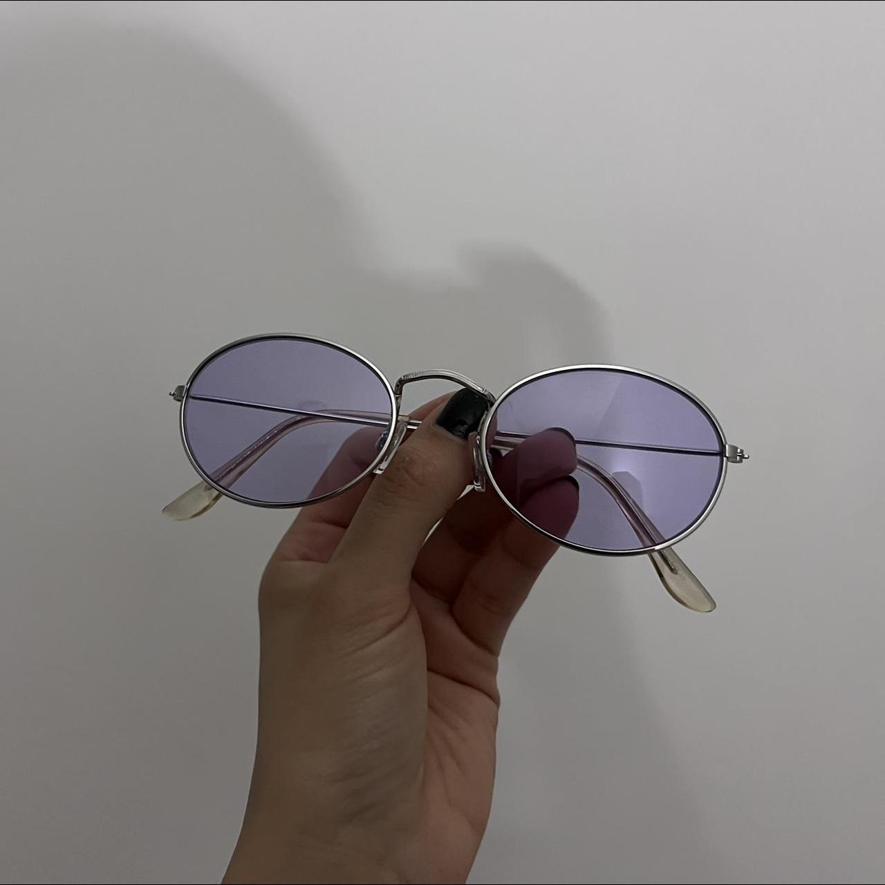 Round Silver And Purple Sunglasses 💙 Depop