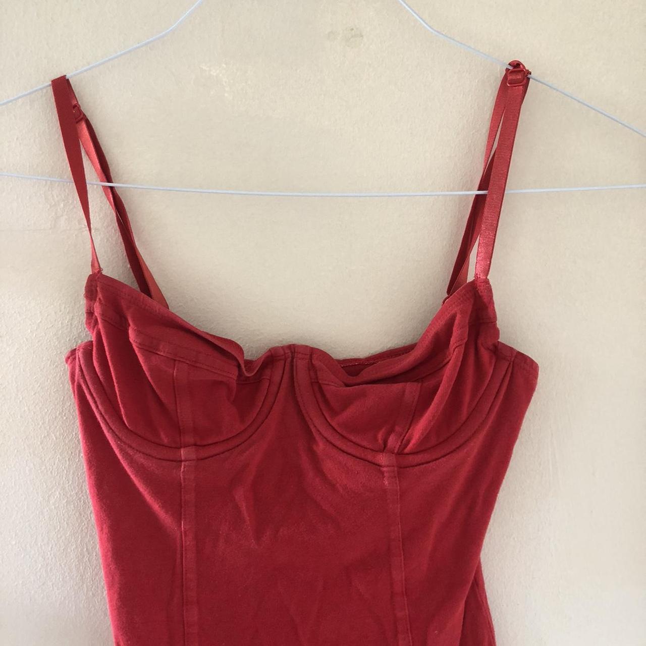 Incredible red bustier American Apparel wired mini... - Depop