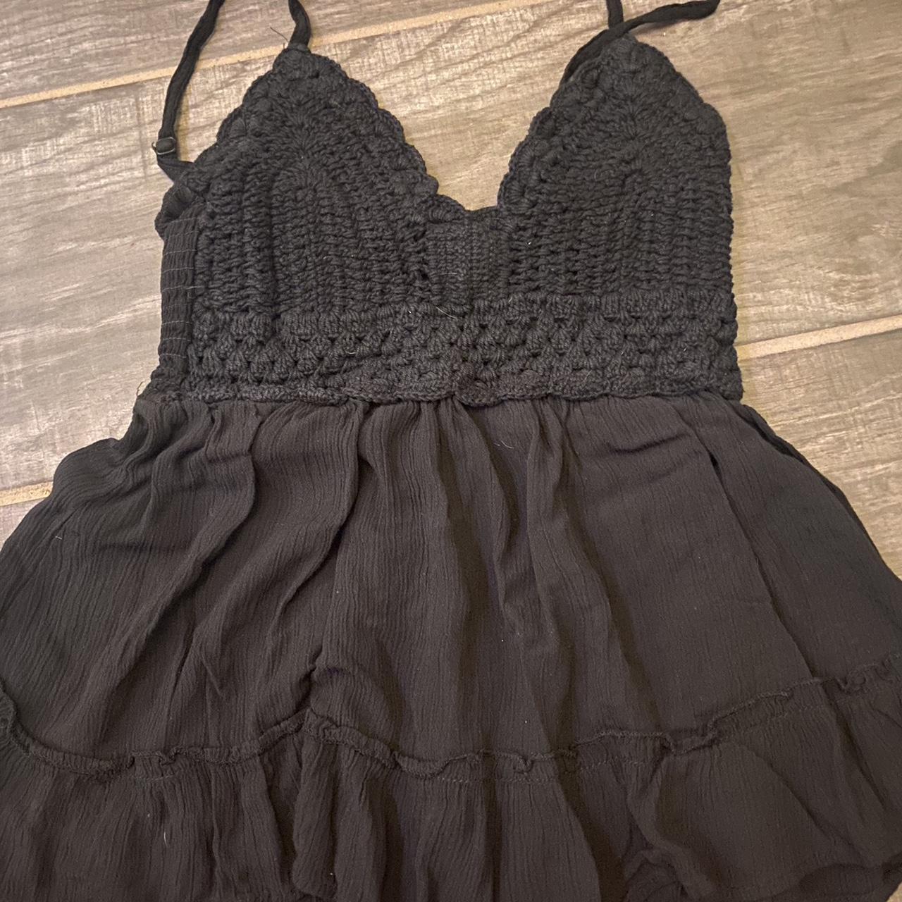 super cute black spaghetti strap + flowy top !! bust... - Depop