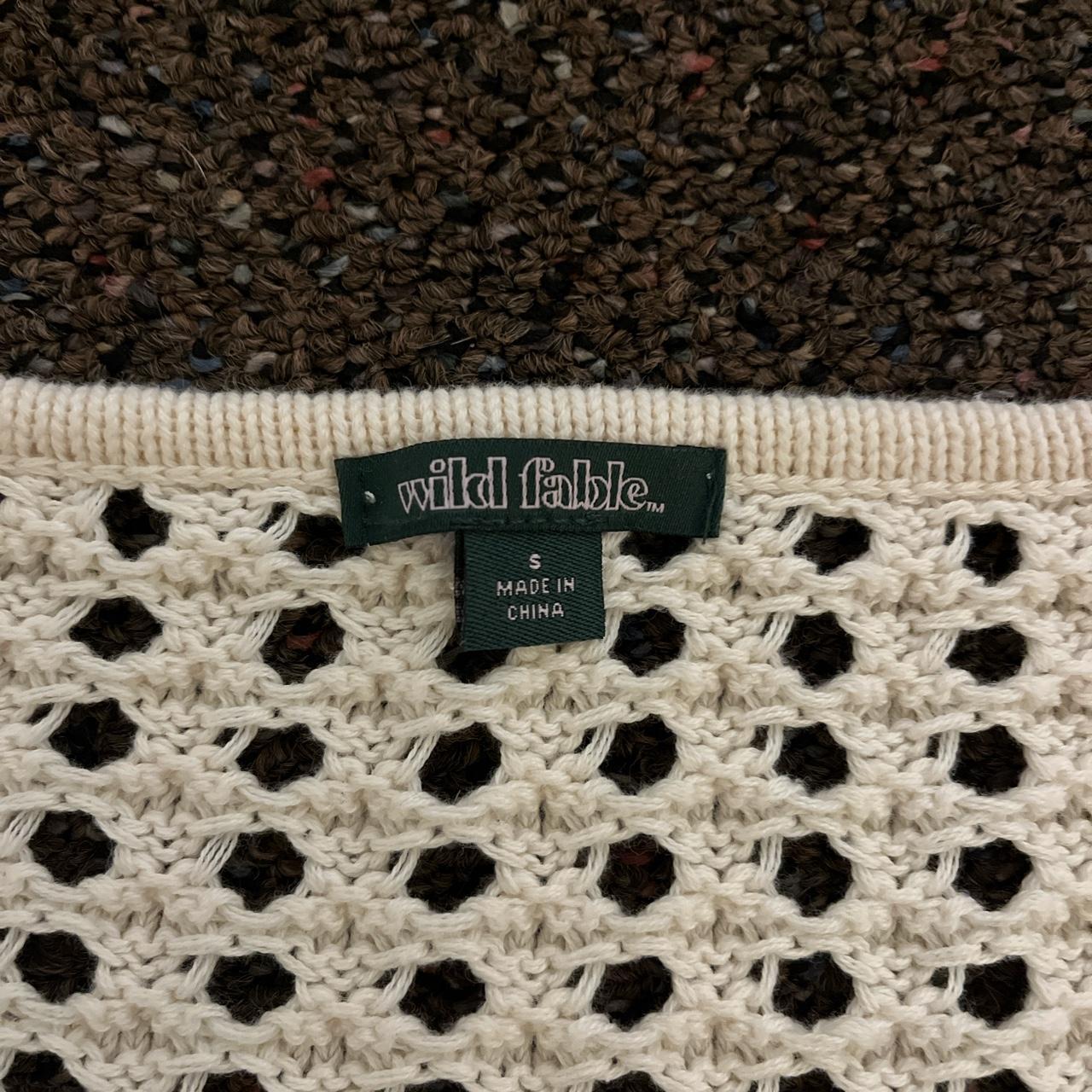 wild fable size small white crochet sweater!! super... - Depop