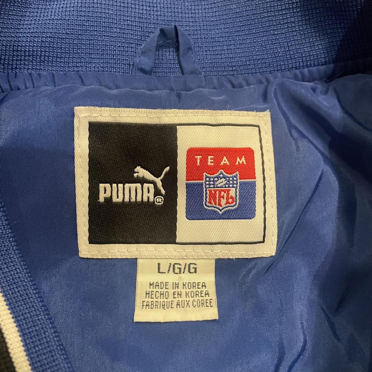 Puma blue and black nfl colts windbreaker jacket... - Depop