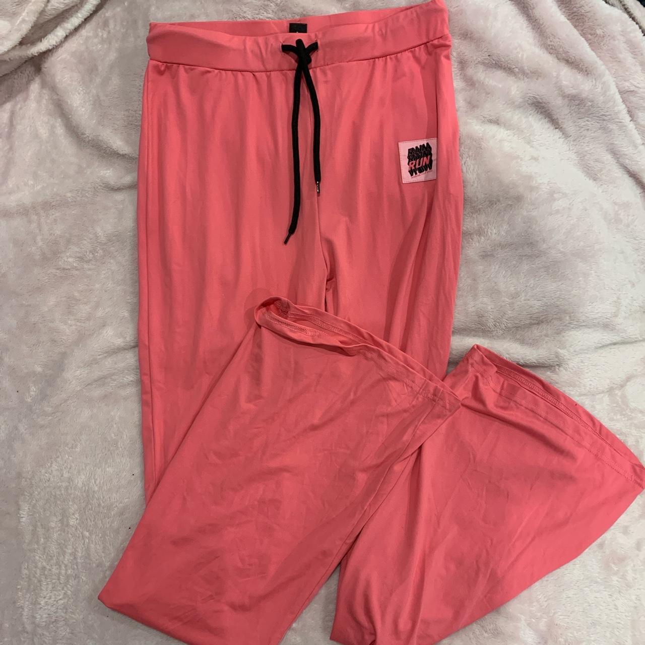 SHEIN Y2K pink flare yoga style pants (a bit see... - Depop