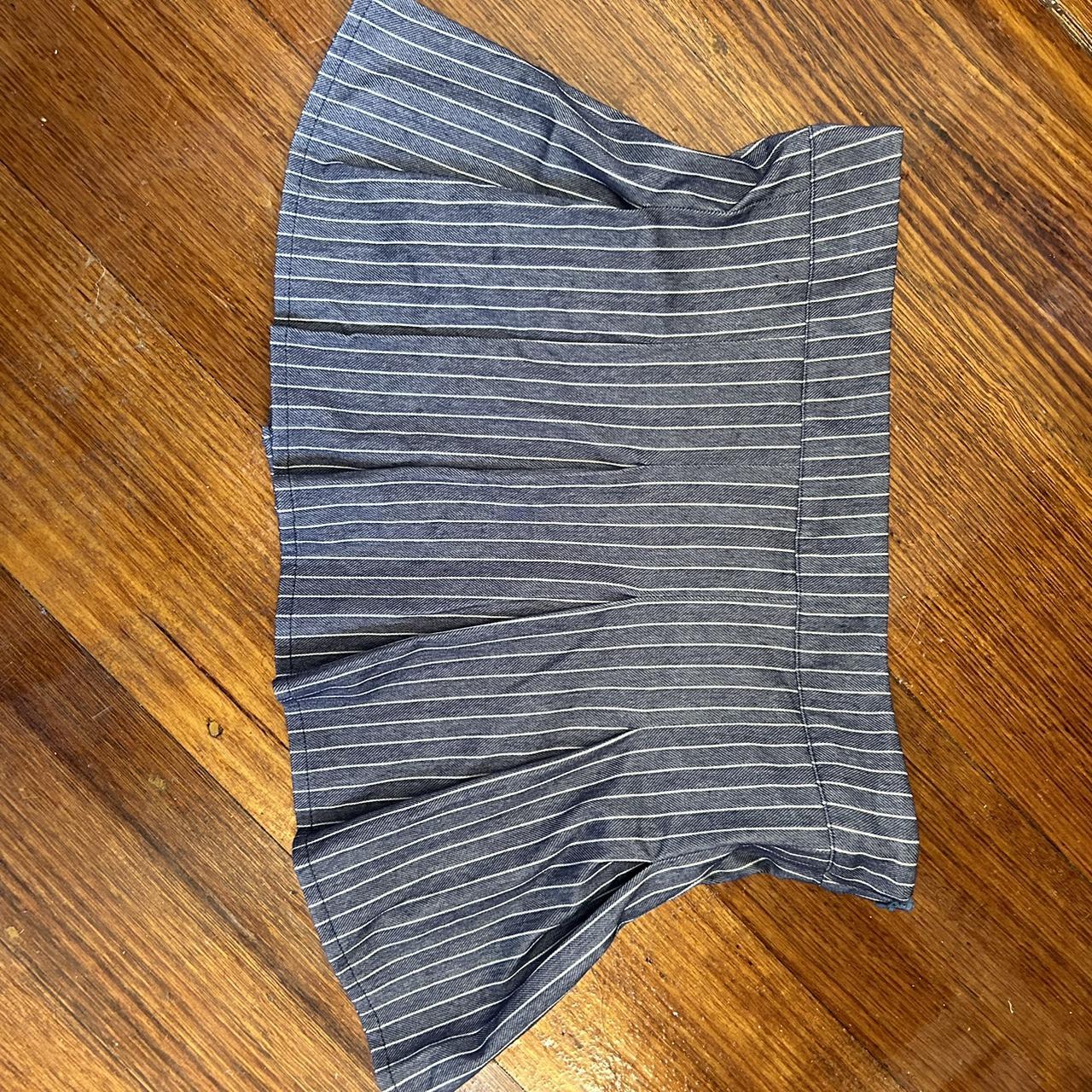 SHEIN low rise mini pinstripe skirt. Zips at the... - Depop