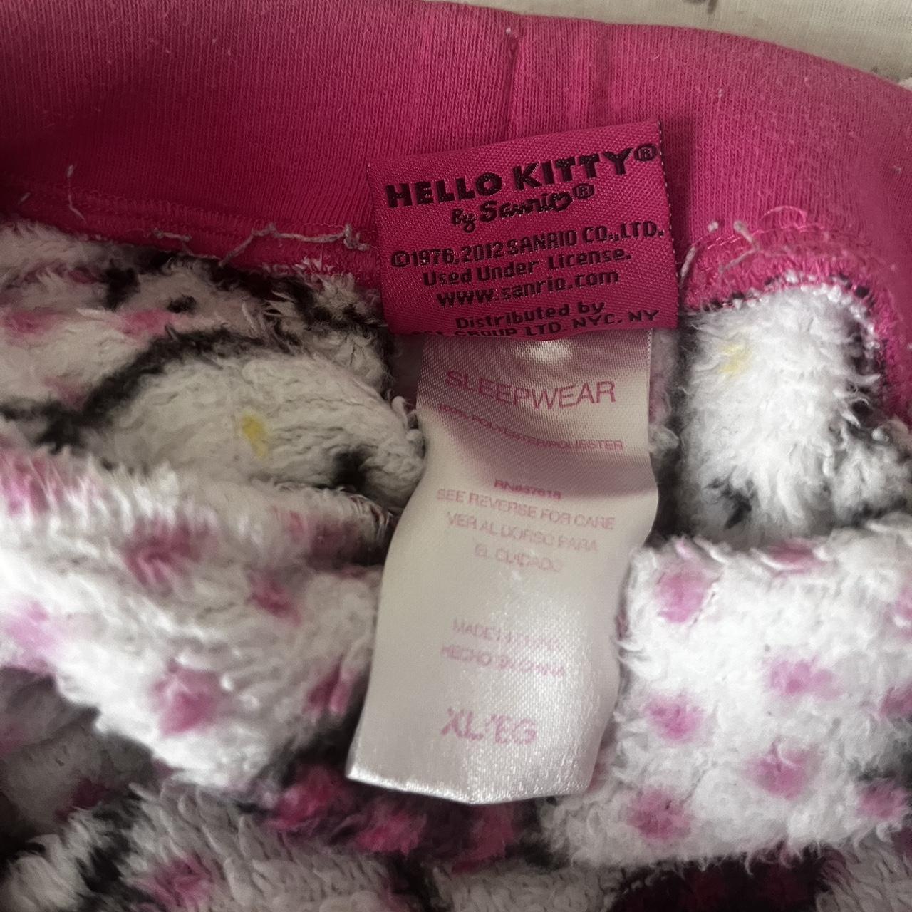 Fuzzy Hello Kitty PJ Pants with Ruffles on the bottom - Depop