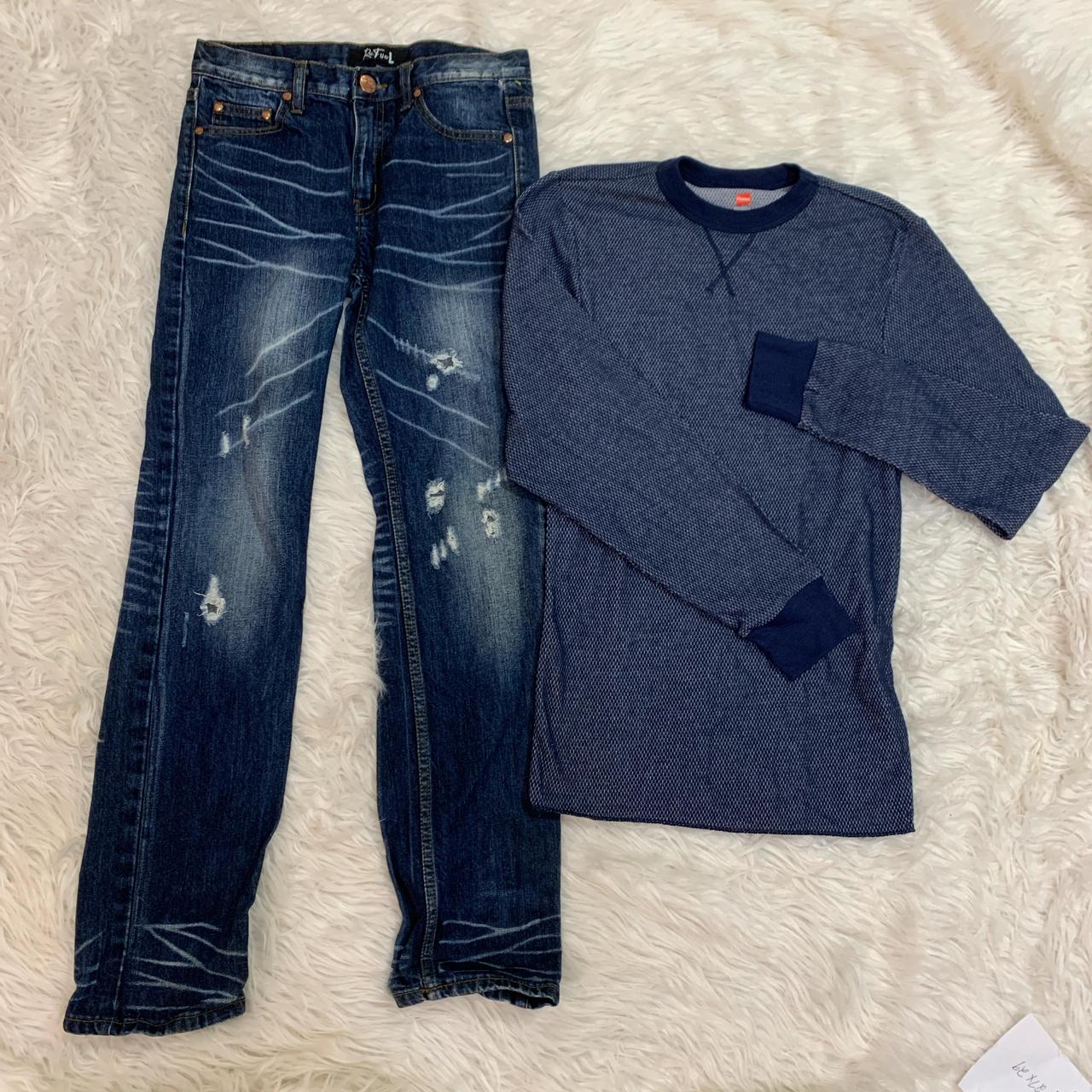 boy refuel jeans & thermal top jeans size... | Depop