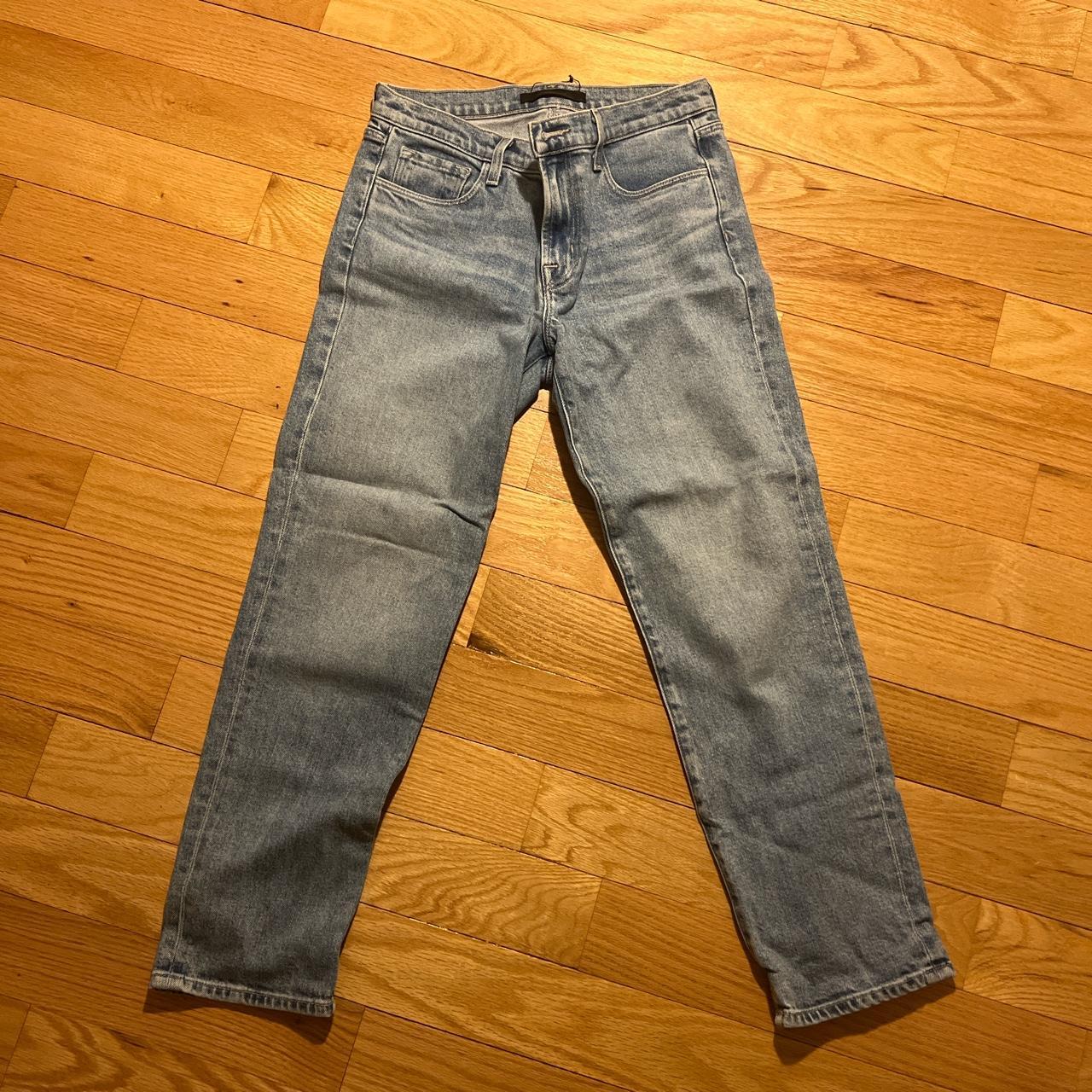J Brand mid wash denim jeans. Low waisted, straight... - Depop
