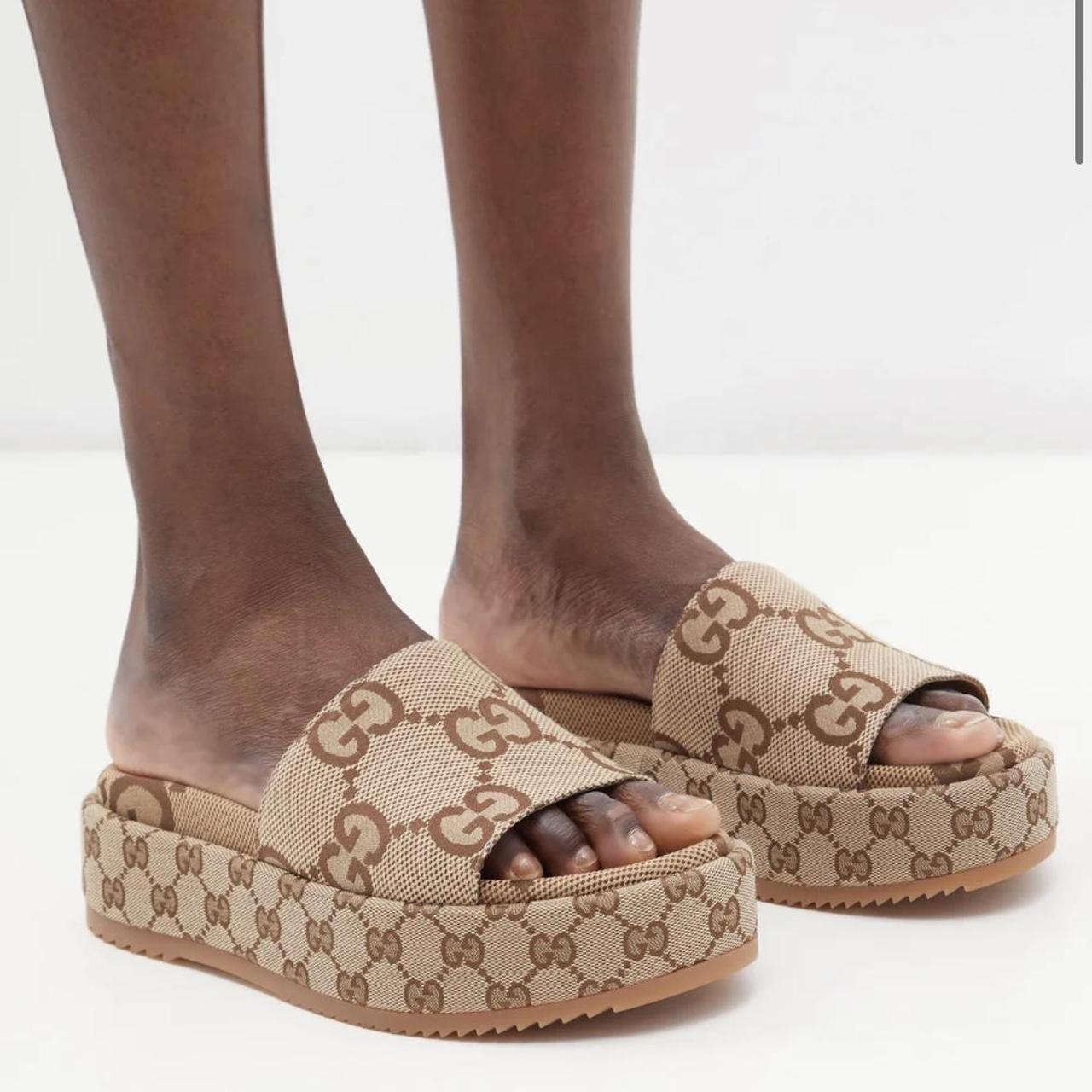 Gucci GG Platform Slides Size 38/uk5 Brand new... - Depop