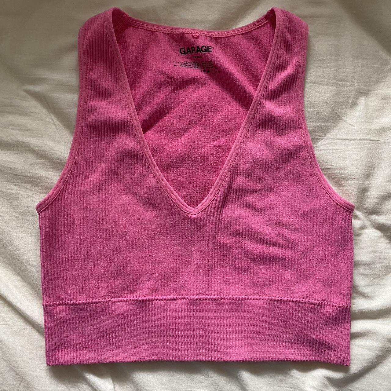 Garage Stella seamless crop tank top in pink Size... - Depop