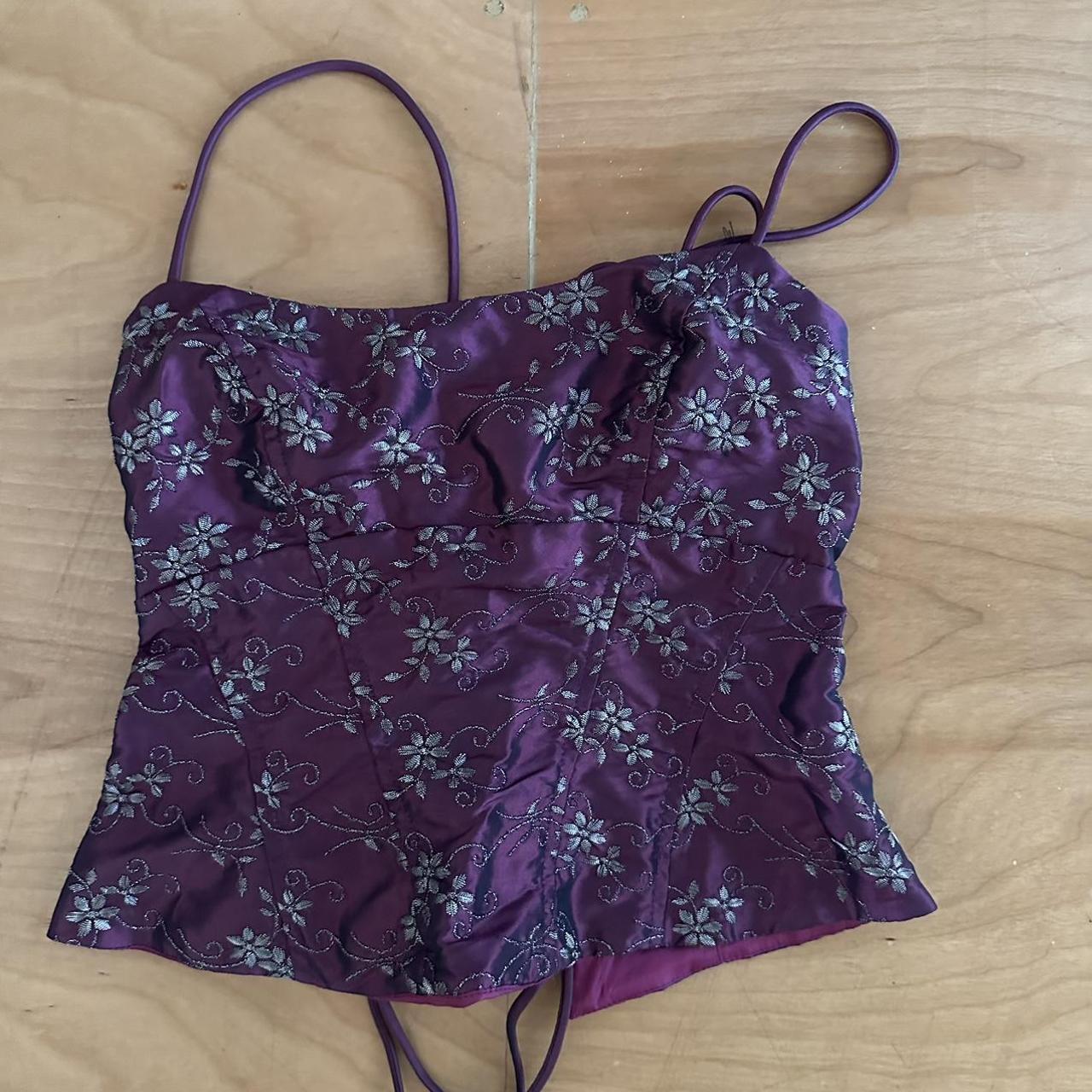 Vintage purple corset top Super cute, no size... - Depop