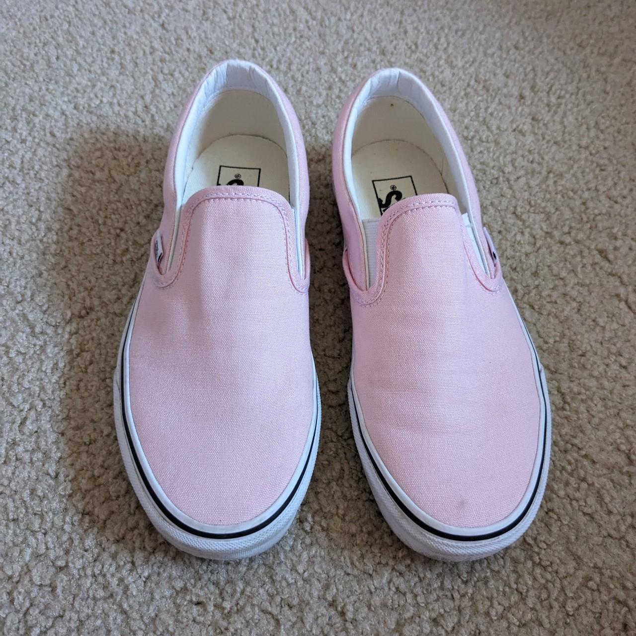 Baby pink slip on vans women's size 8 in good shape.... - Depop
