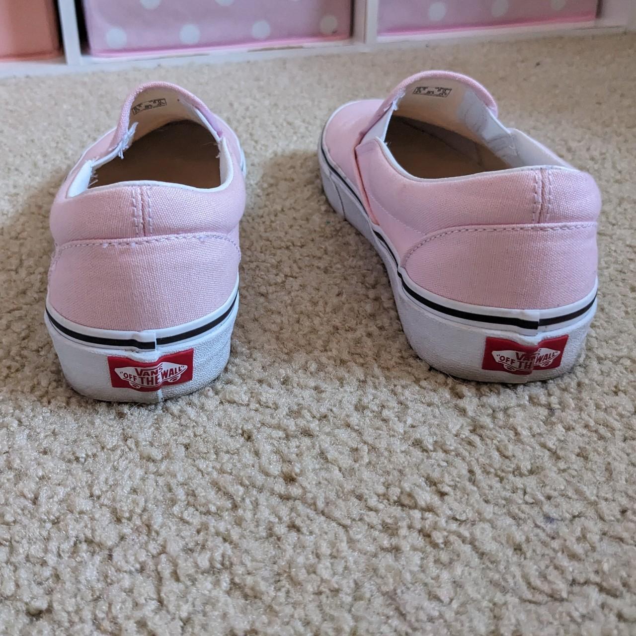 Baby pink slip on vans women's size 8 in good shape.... - Depop