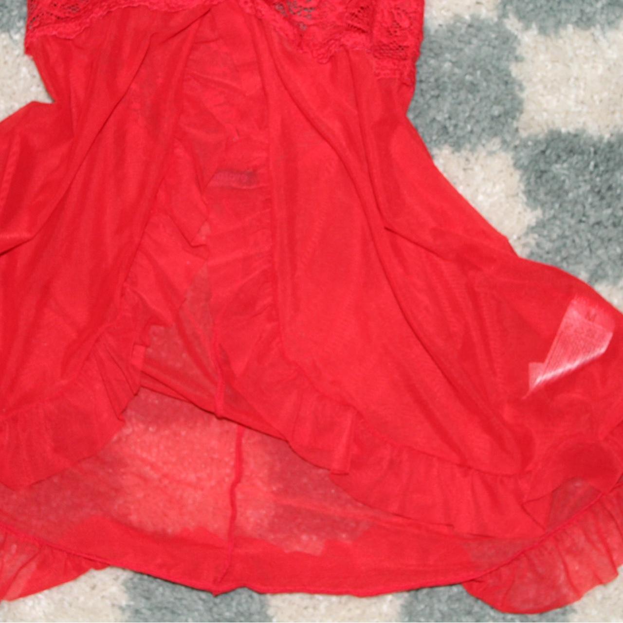 Red Open Front Lingerie Dress #lingerie #slip... - Depop
