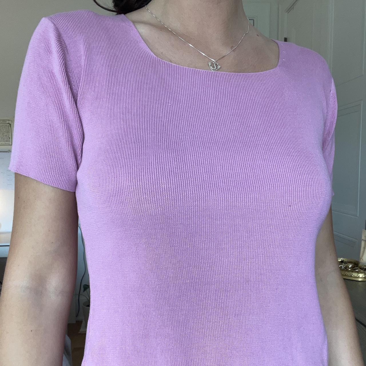 Vintage pink ribbed top Small Clio | Depop