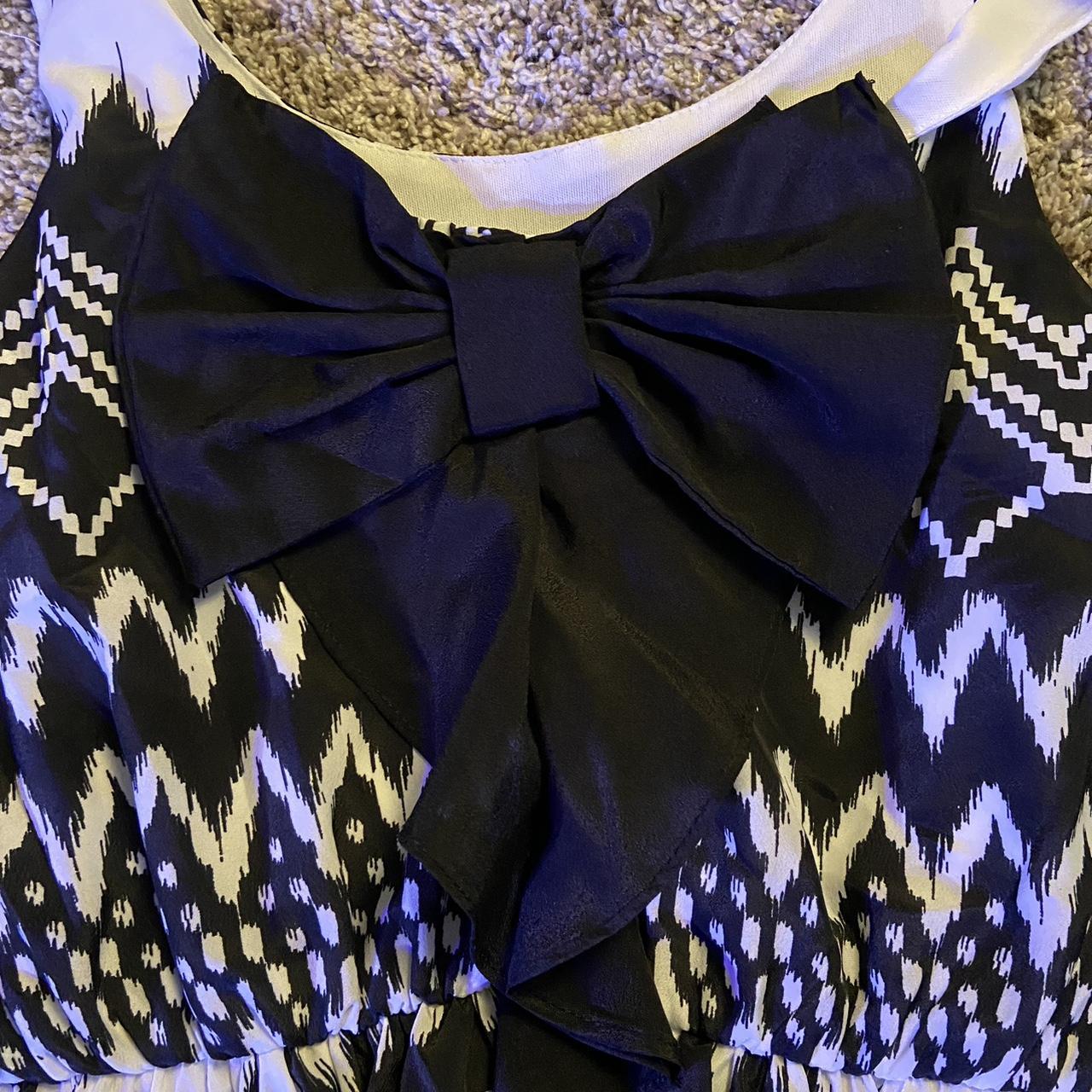Very cute black and white cheveron dress with a... - Depop