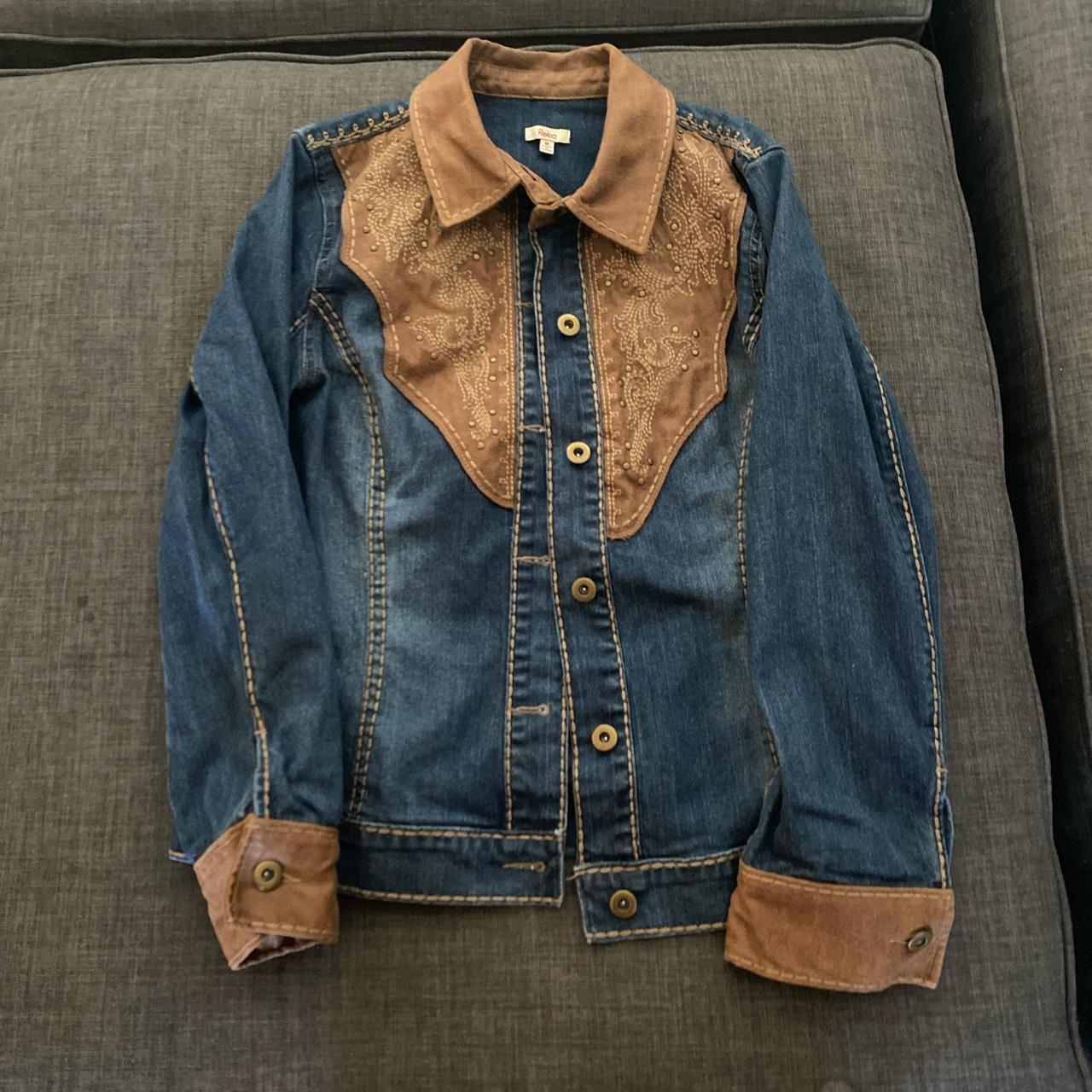 Super cute cowboy jean jacket 🌾 From Reba size m... - Depop